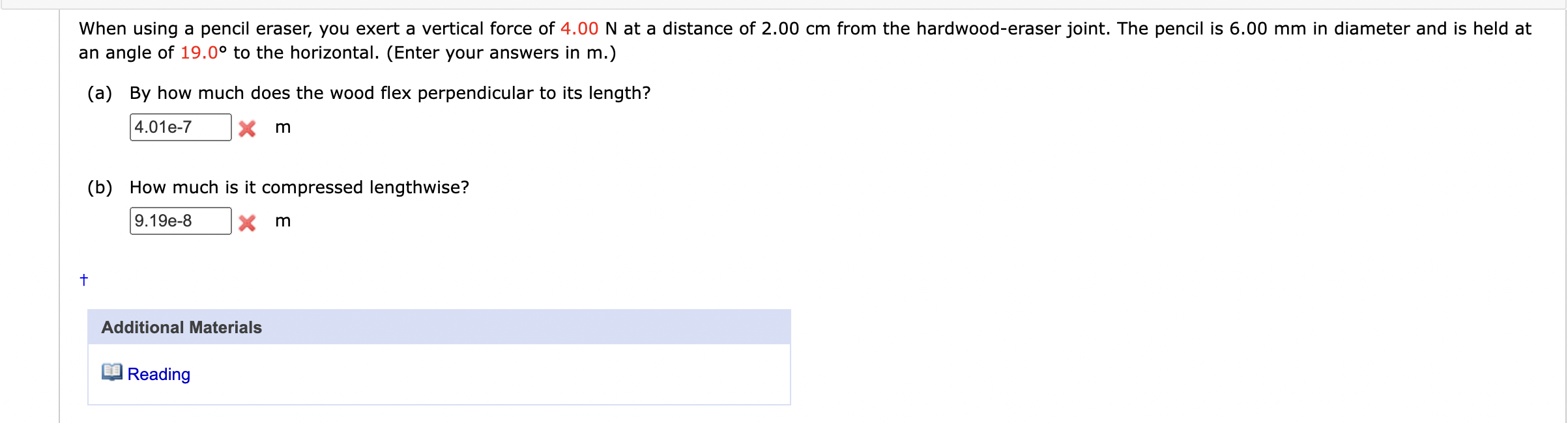 Solved When using a pencil eraser, you exert a vertical | Chegg.com