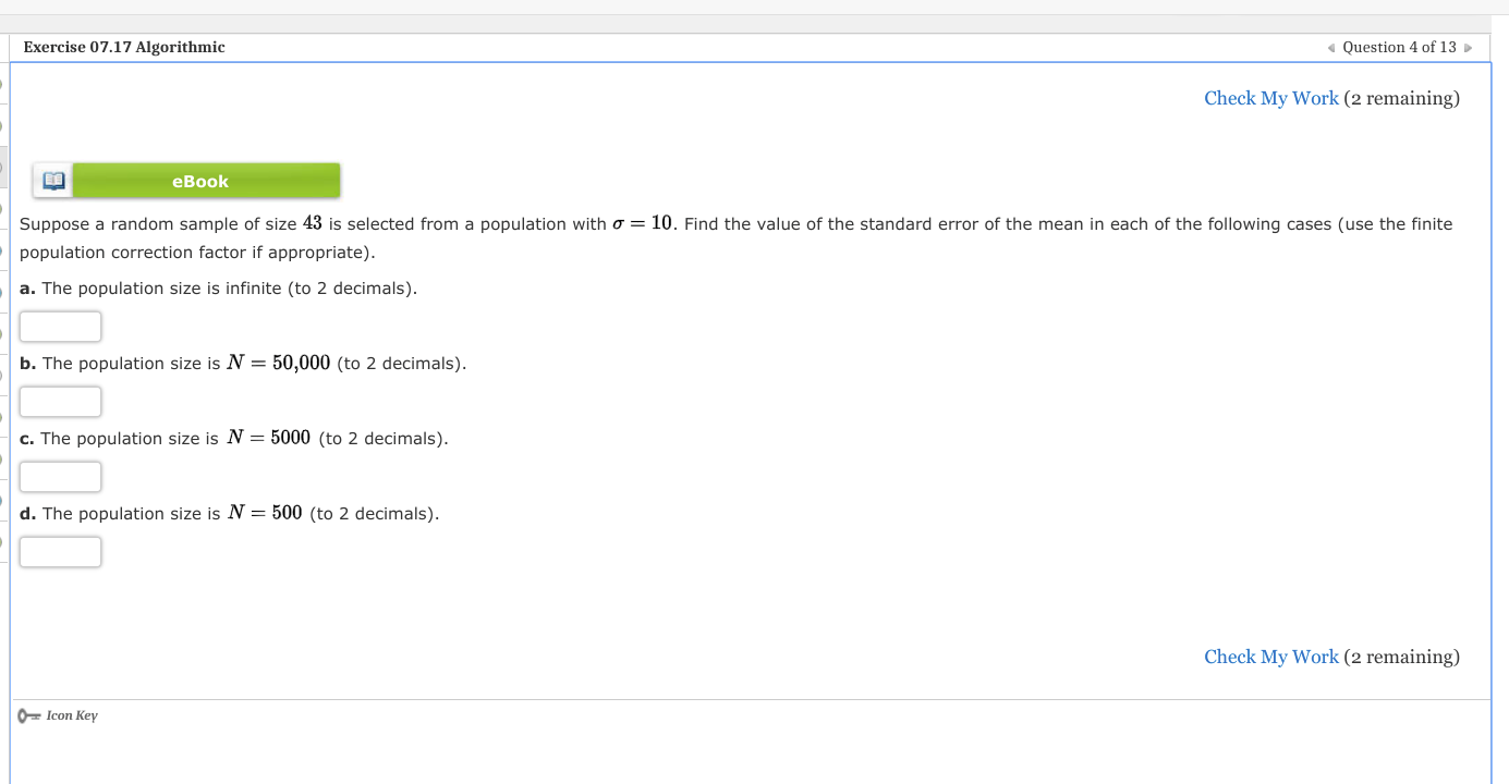 Solved Question 4 of 13 Exercise 07.17 Algorithmic Check My | Chegg.com