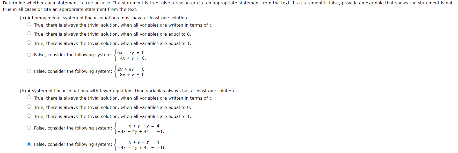 Solved Determine whether each statement is true or false. If | Chegg.com