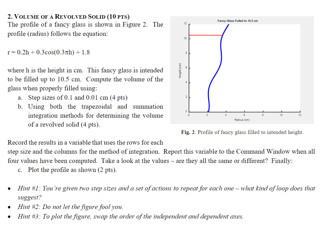 Solved 2. Volume of a REVOLVED Solid (10 PTS) The profile of | Chegg.com