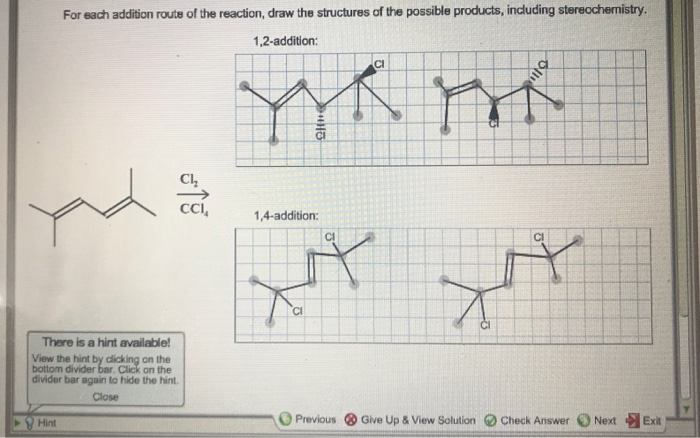 Solved For each addition route of the reaction, draw the | Chegg.com