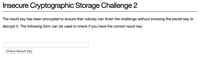 Insecure Cryptographic Storage Challenge 2 The result | Chegg.com