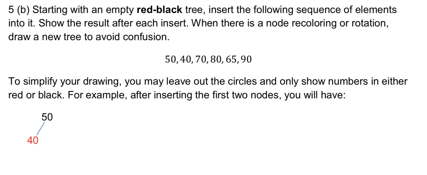 Solved 5 (a) Insert the following sequence into an | Chegg.com