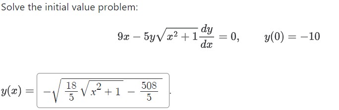 Solved Solve the initial value problem: | Chegg.com