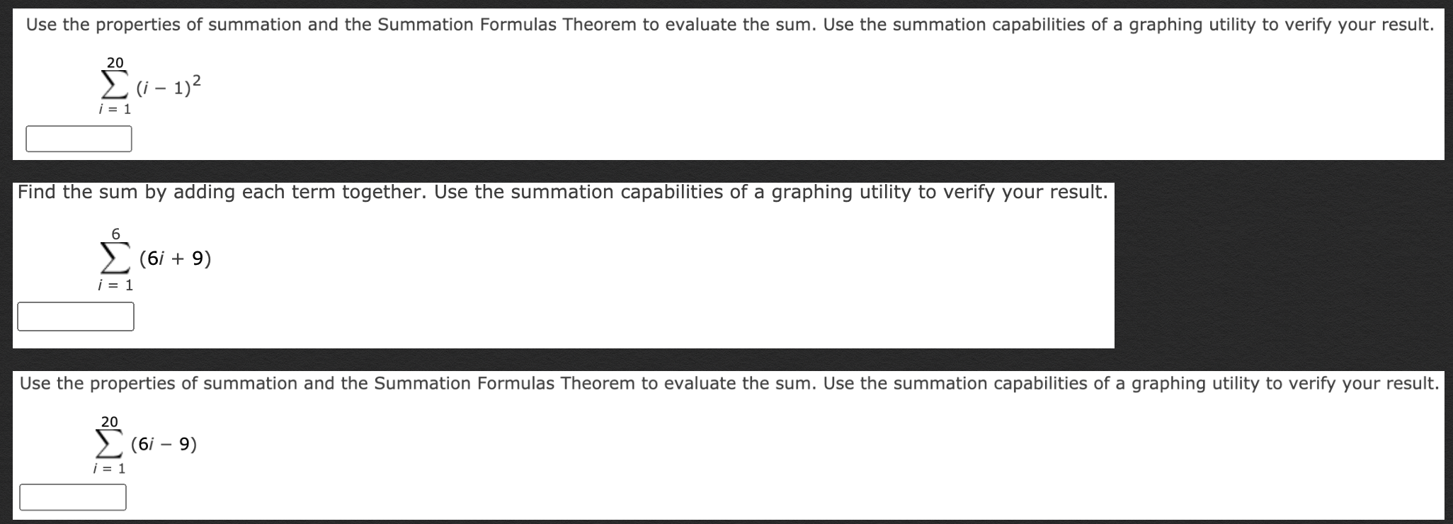 Solved Use the properties of summation and the Summation | Chegg.com