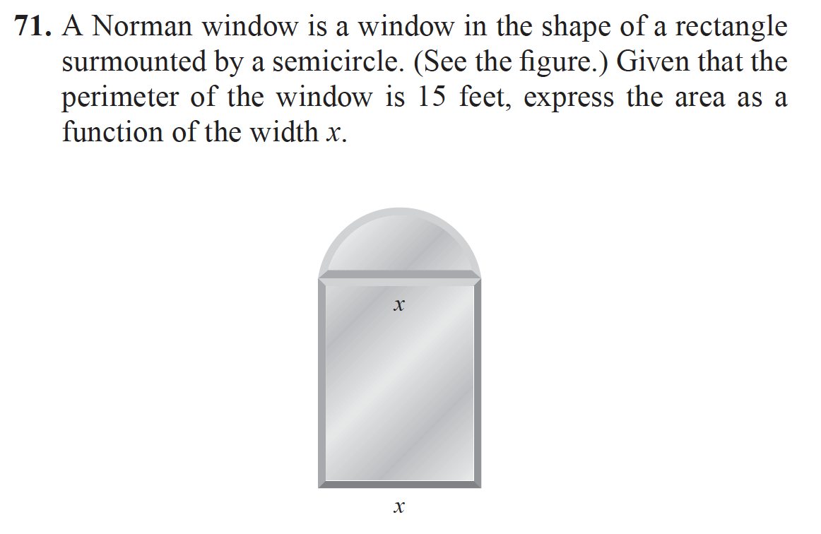 Solved 11. A Norman window is a window in the shape of a | Chegg.com