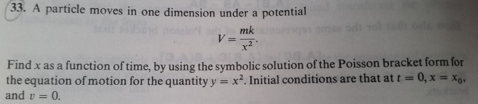 Solved 33. A particle moves in one dimension under a | Chegg.com