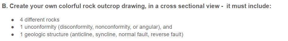 Solved B. Create your own colorful rock outcrop drawing, in | Chegg.com