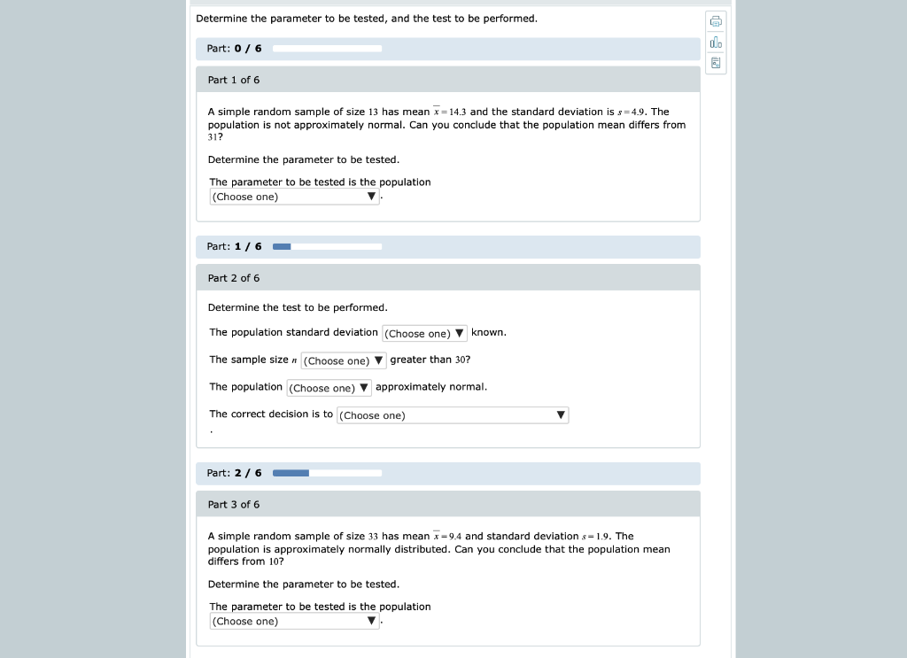 Solved Determine the parameter to be tested, and the test to | Chegg.com