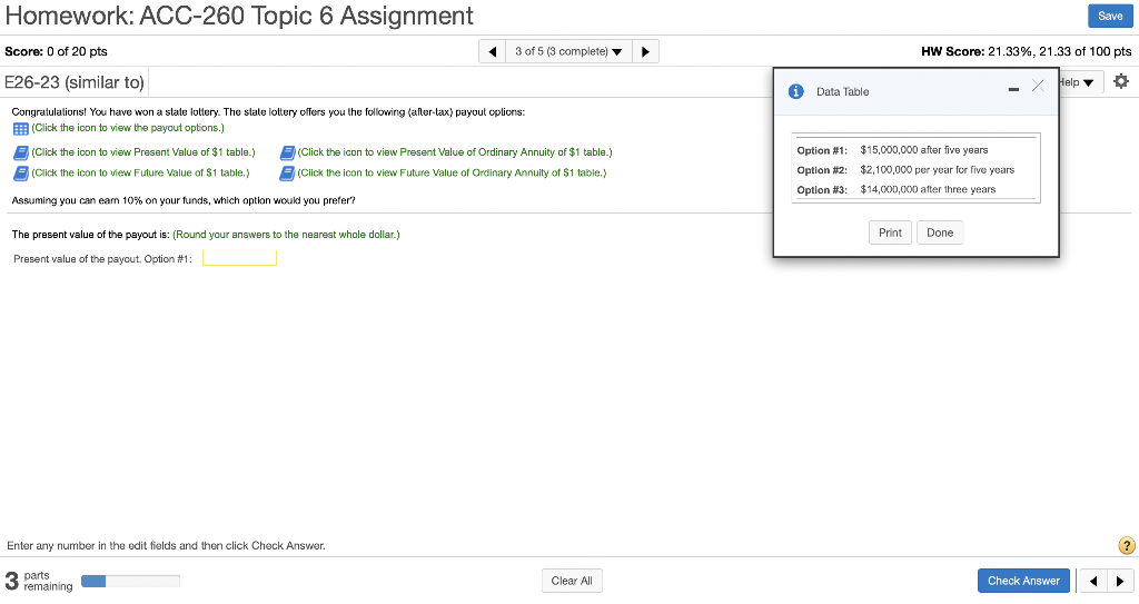 Solved Homework Acc 260 Topic 6 Assignment Save Score 0 Of