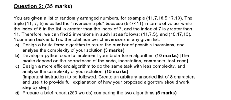Solved You are given a list of randomly arranged numbers, | Chegg.com