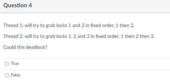 Solved Thread 1: will try to grab locks 1 and 2 in fixed | Chegg.com