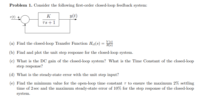 Solved Problem 1. Consider the following first-order | Chegg.com