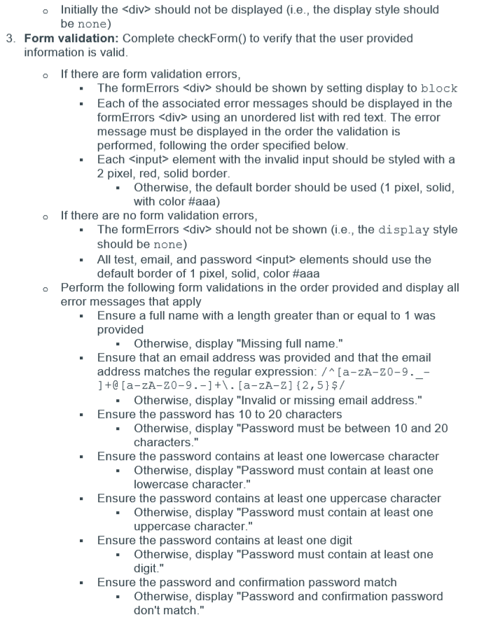 Solved Create a webpage consisting of HTML (register.html), | Chegg.com