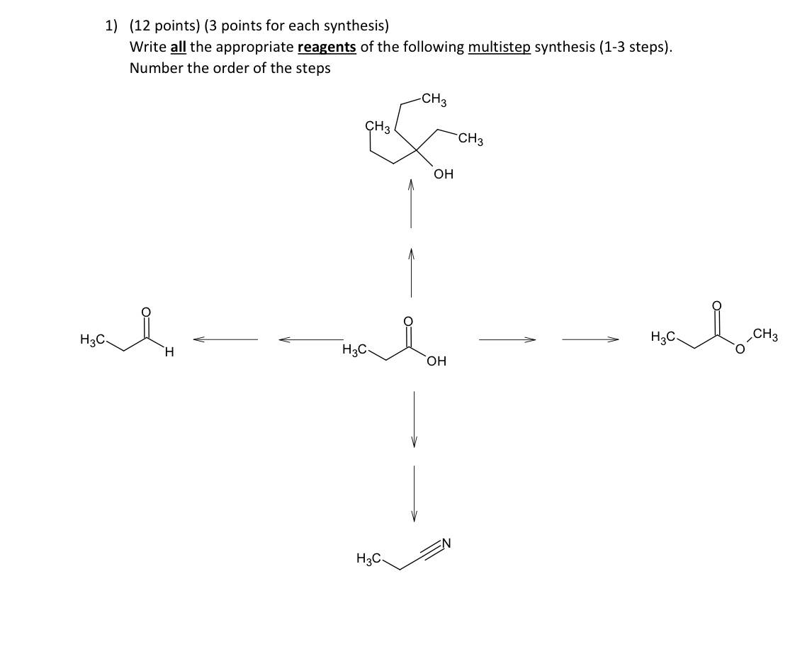 Solved 1) (12 ﻿points) (3 ﻿points for each synthesis)Write | Chegg.com