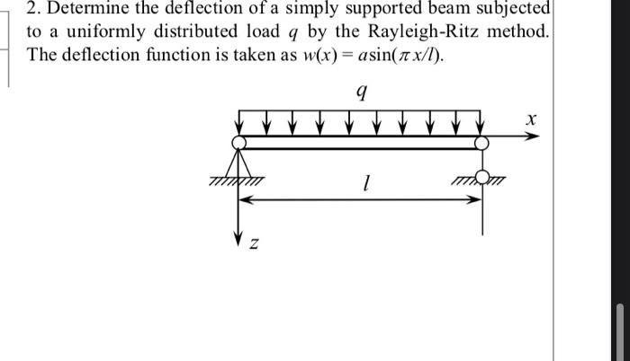 Solved 2. Determine the deflection of a simply supported | Chegg.com