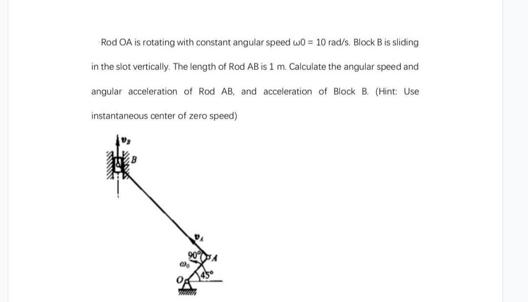 Solved Rod OA is rotating with constant angular speed wo = | Chegg.com