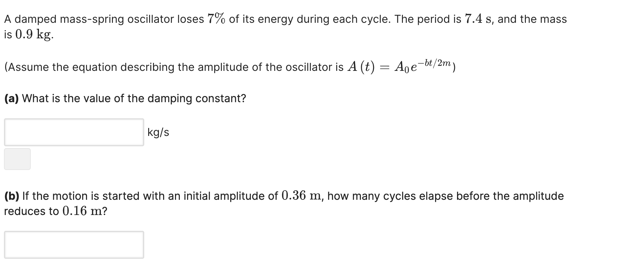 Solved A spring hangs vertically from a fixed support. A | Chegg.com