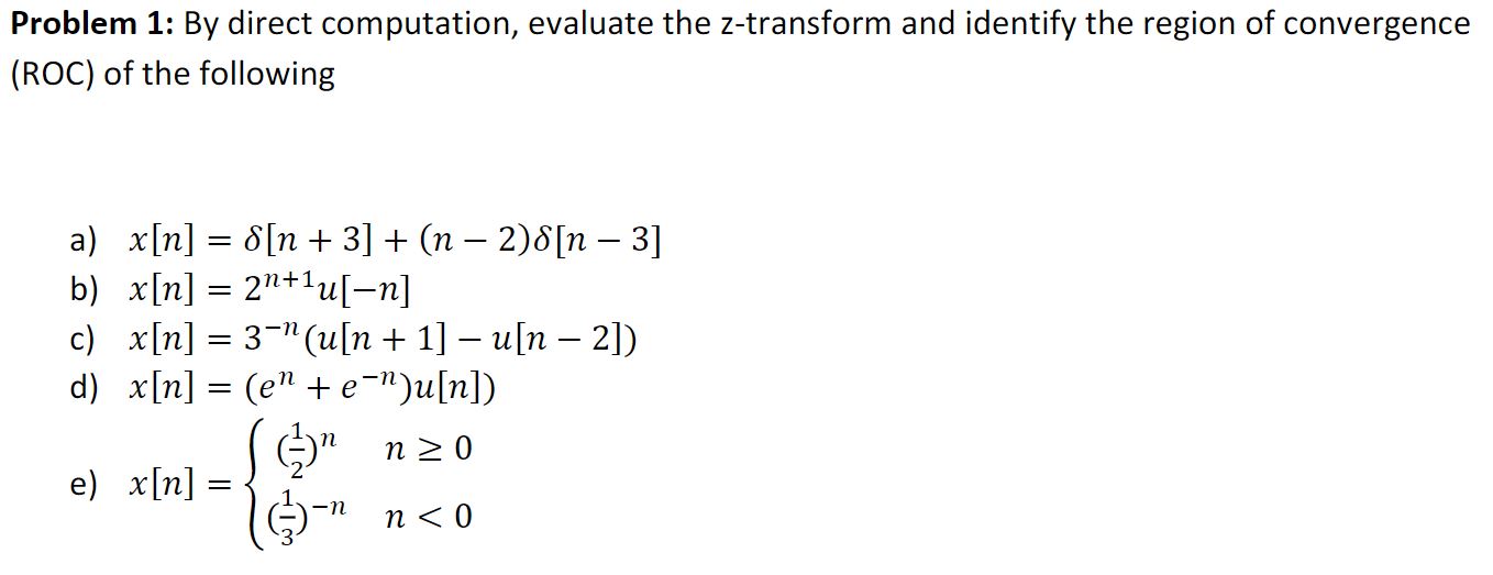 Solved Problem 1: By direct computation, evaluate the | Chegg.com
