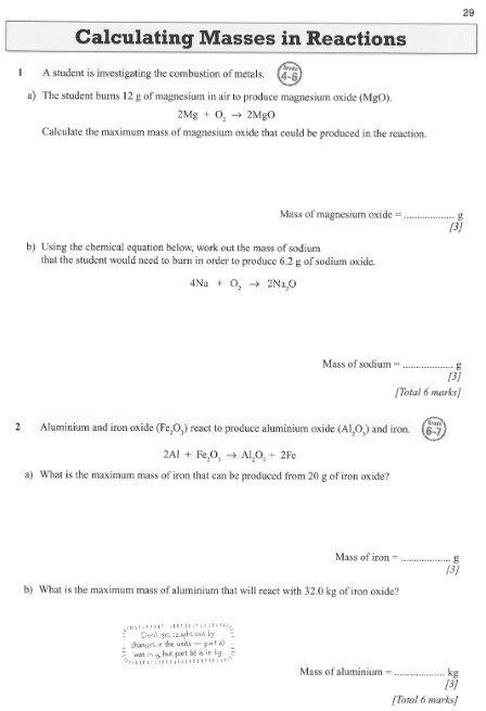 Solved 29 Calculating Masses in Reactions 1 A student is | Chegg.com