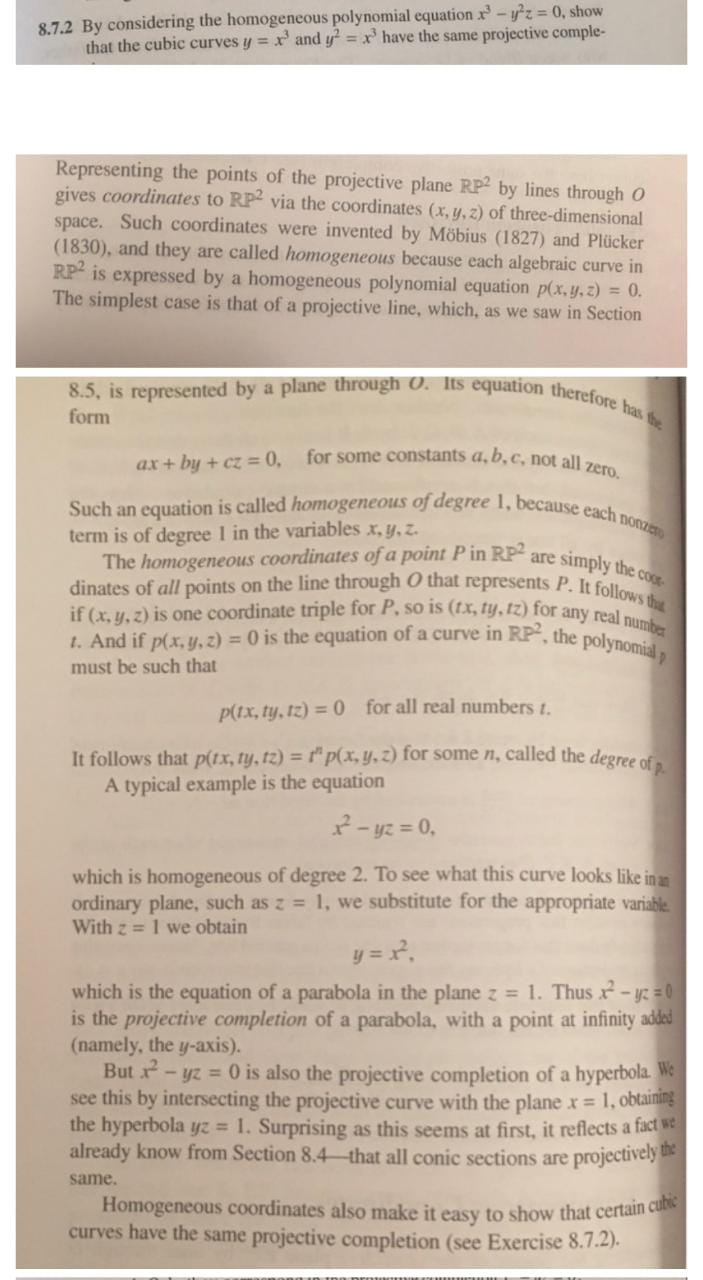 Solved 8.7.2 By considering the homogeneous polynomial | Chegg.com