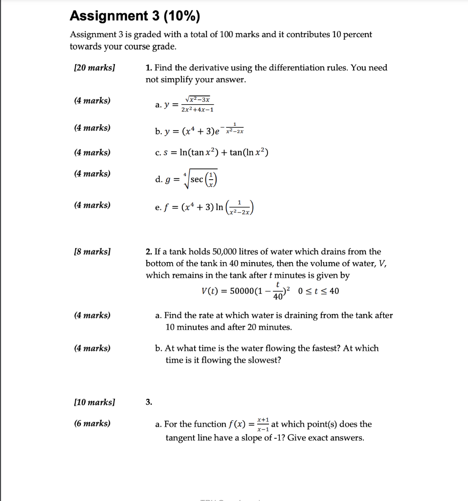 Solved Assignment 3 is graded with a total of 100 marks and | Chegg.com