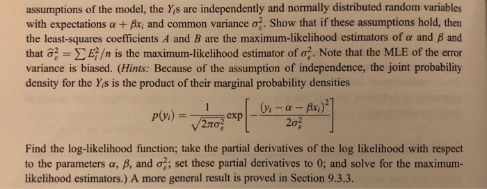 Solved Exercise 6.5. Maximum-likelihood estimation of the | Chegg.com