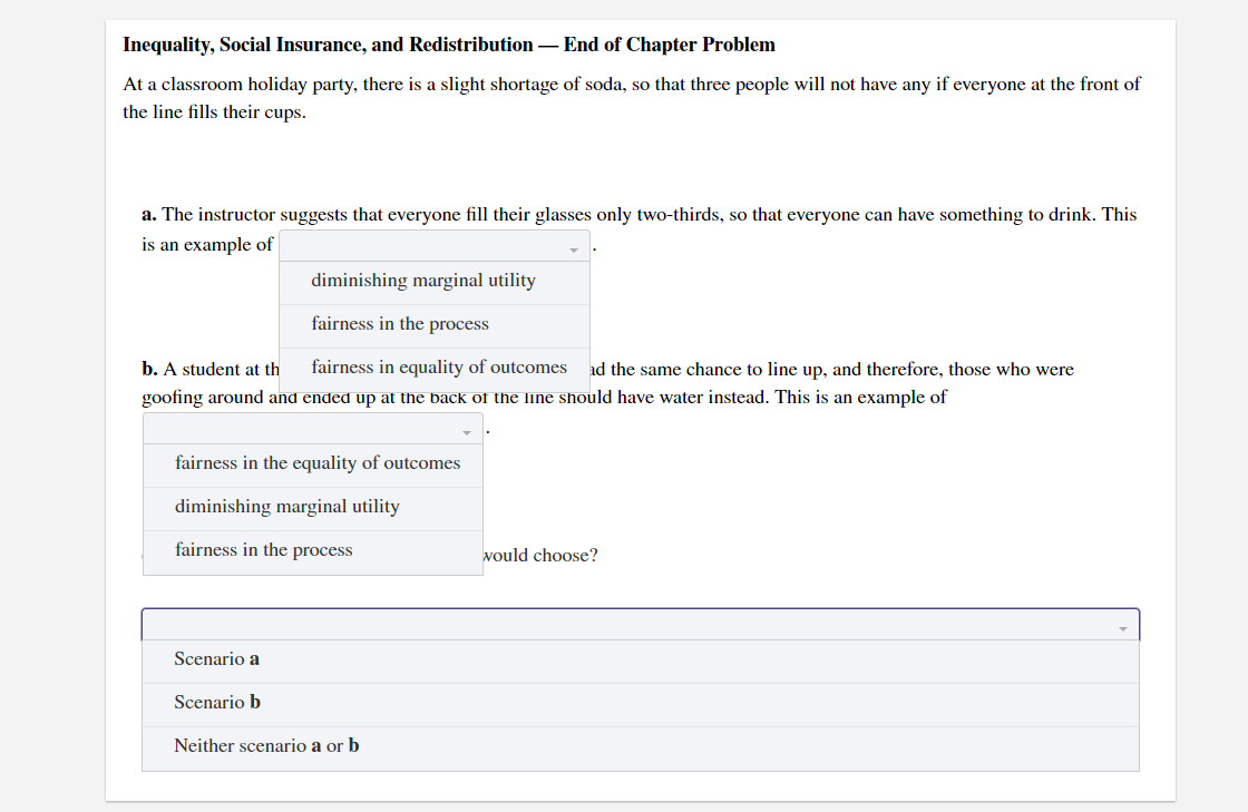 Solved Inequality, Social Insurance, and Redistribution — | Chegg.com