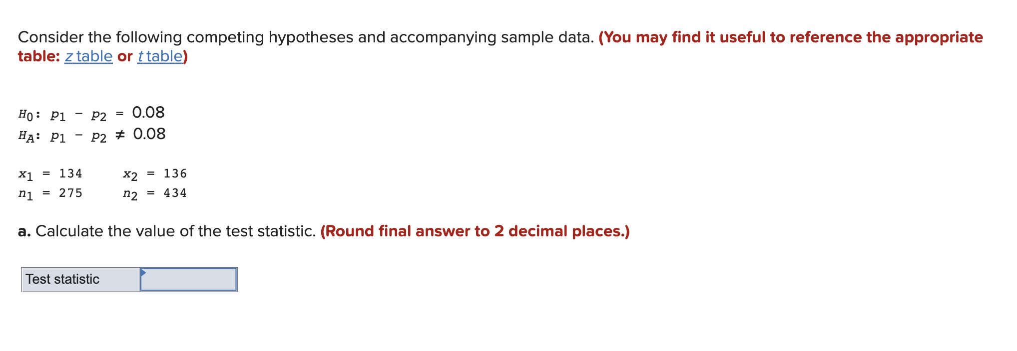 Solved Consider the following competing hypotheses and | Chegg.com