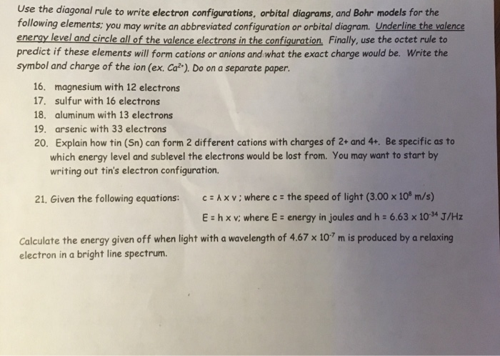 Solved Use the diagonal rule to write electron | Chegg.com