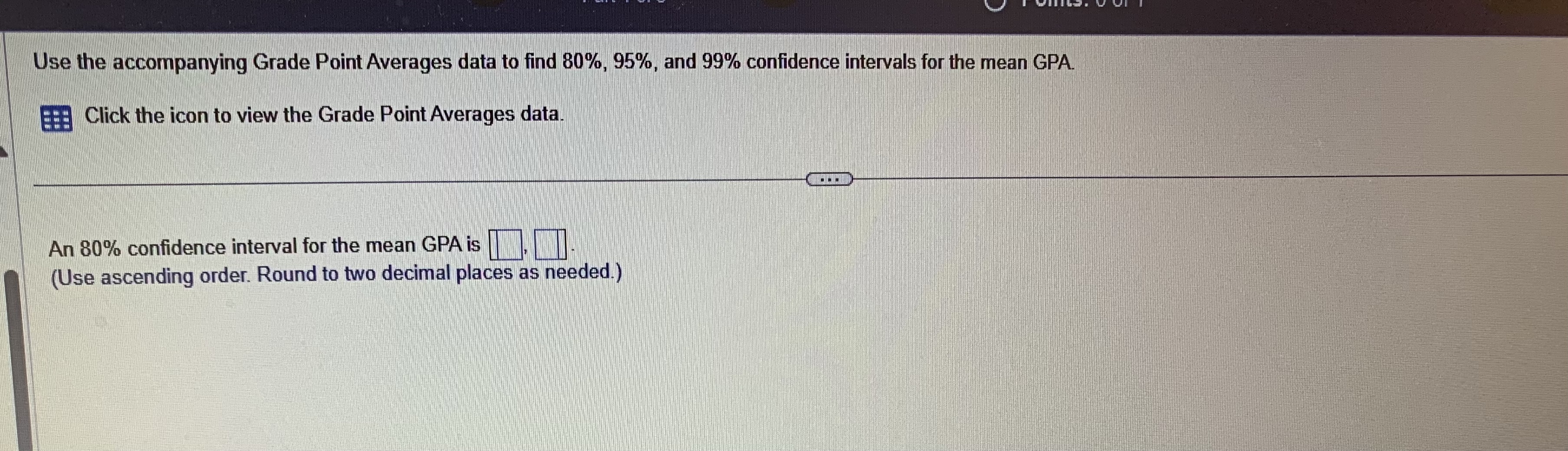 Solved Use the accompanying Grade Point Averages data to | Chegg.com