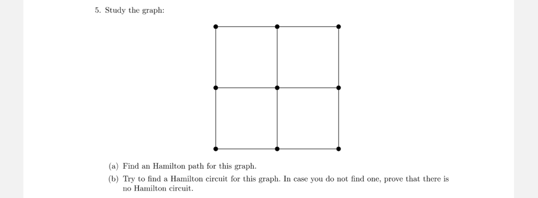 Solved 5. Study the graph: (a) Find an Hamilton path for | Chegg.com