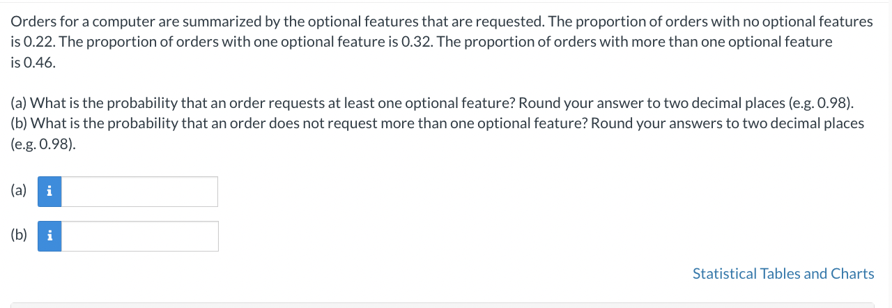 Solved Orders for a computer are summarized by the optional | Chegg.com