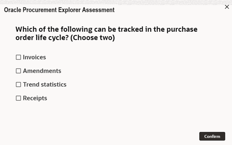 Oracle Procurement Explorer AssessmentWhich of the | Chegg.com