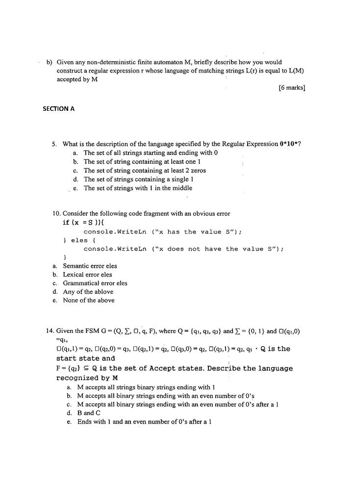 Solved B Given Any Non Deterministic Finite Automaton M 5290