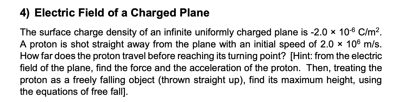 Solved 4) Electric Field of a Charged Plane The surface | Chegg.com