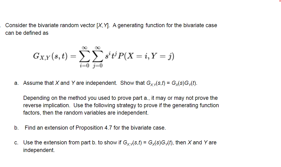 Consider the bivariate random vector [X,Y]. A | Chegg.com
