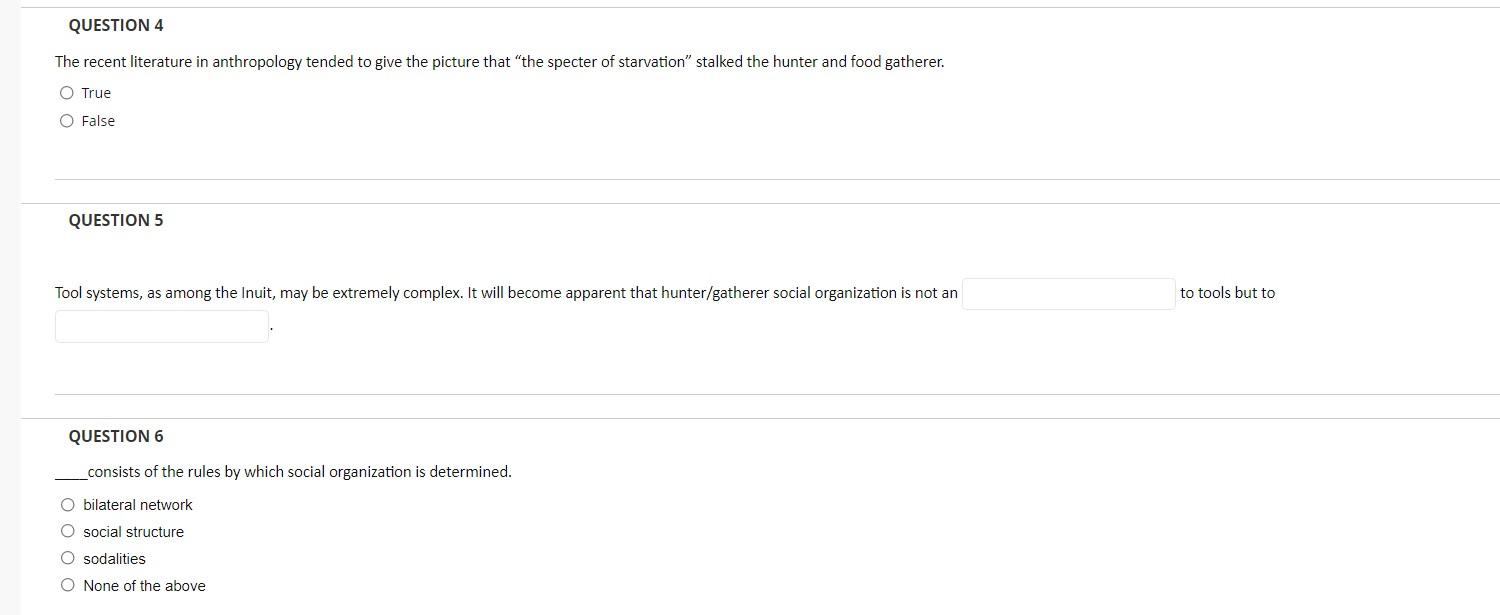 Solved QUESTION 4 The recent literature in anthropology | Chegg.com