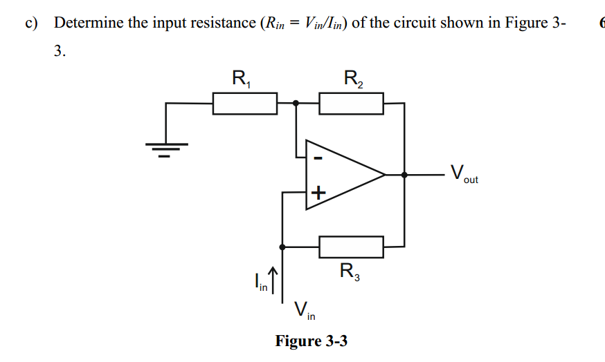 Solved c) Determine the input resistance (Rin=Vin/Iin) of | Chegg.com