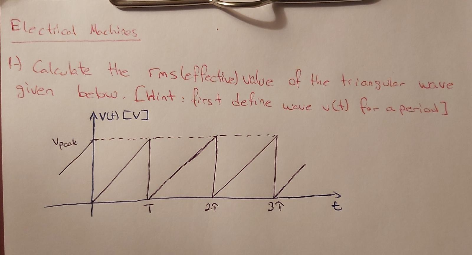 Solved 1-) Calculate the Fms(effective) value of the | Chegg.com