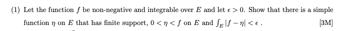 (1) Let the function f be non-negative and integrable | Chegg.com