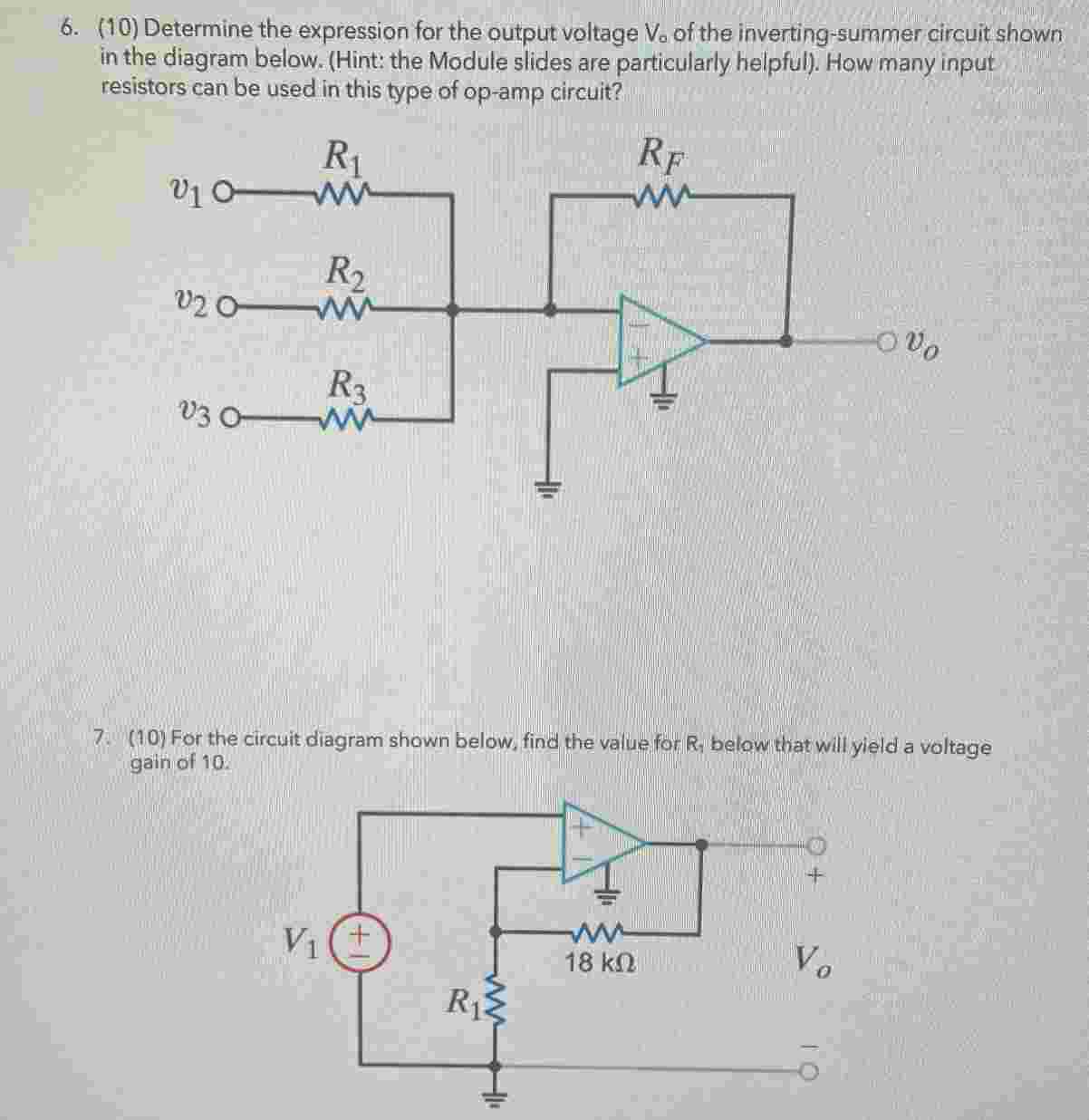 Solved 6. (10) ﻿Determine the expression for the output | Chegg.com