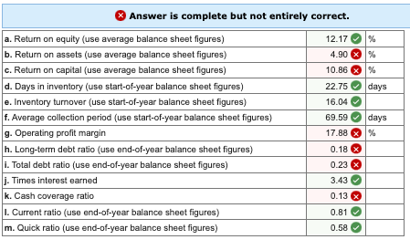 Solved \table[[& Answer is complete but not entirely | Chegg.com