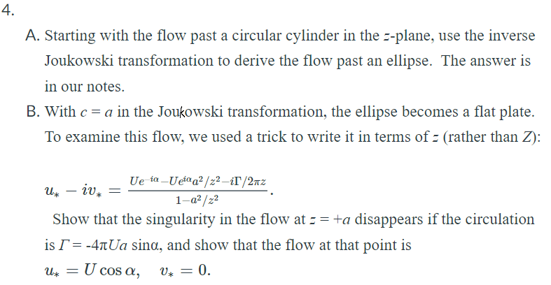 Solved 4. A. Starting with the flow past a circular cylinder | Chegg.com