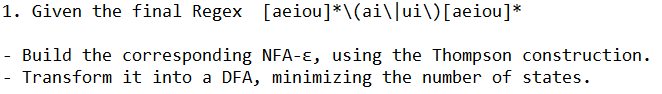 Solved 1 Given The Final Regex Aeiou Aiui Aeiou 