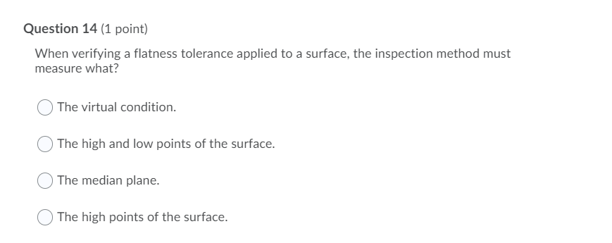 Solved Question 11 (1 point) The tolerance zone for flatness | Chegg.com