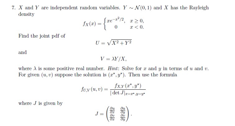 x ﻿and Y ﻿are independent random variables. Y∼N(0,1) | Chegg.com