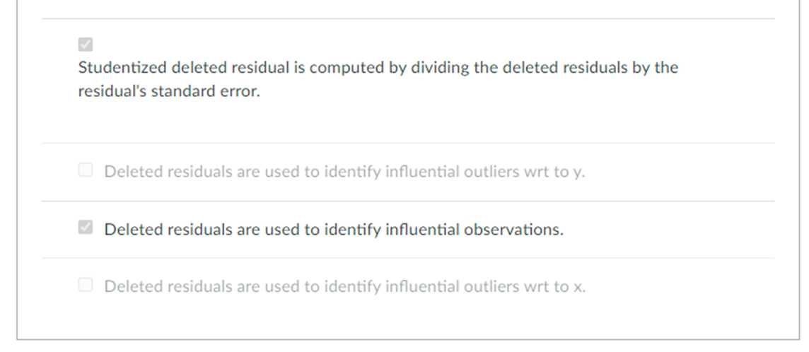 Solved Part 1 :Identifying outliners and influential | Chegg.com