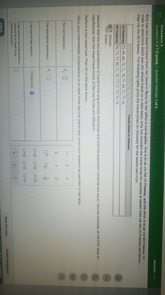 Solved Homework 9 Question 4 of 5 (1 point) | Question | Chegg.com Solved Homework 9 Question 4 of 5 (1 point) | Question | Chegg.com