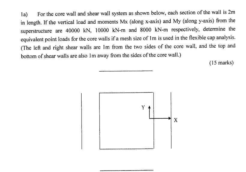 Solved la) For the core wall and shear wall system as shown | Chegg.com